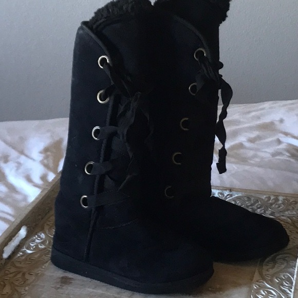 Shoes | Tall Shearling Lace Up Boots | Poshmark